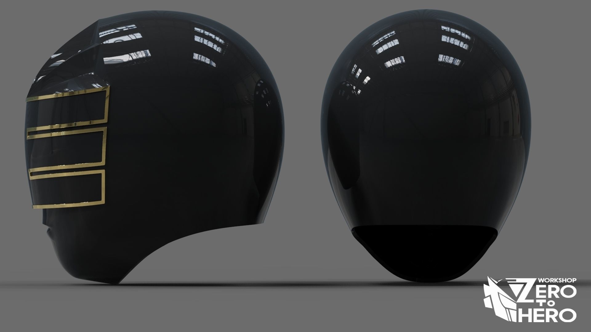 Power Ranger Zeo Gold Helmet 3D model 3D printable | CGTrader