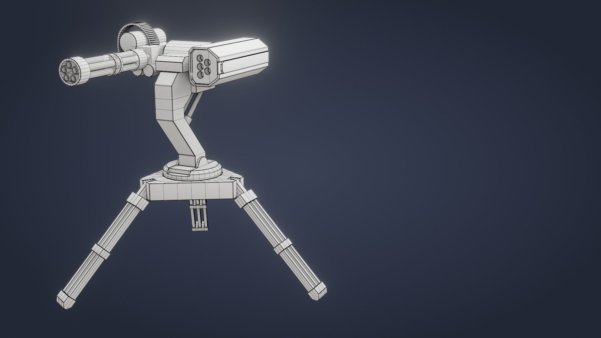 3D model Sci-Fi Turret - Low Poly - Game Ready - PBR VR / AR / low-poly ...