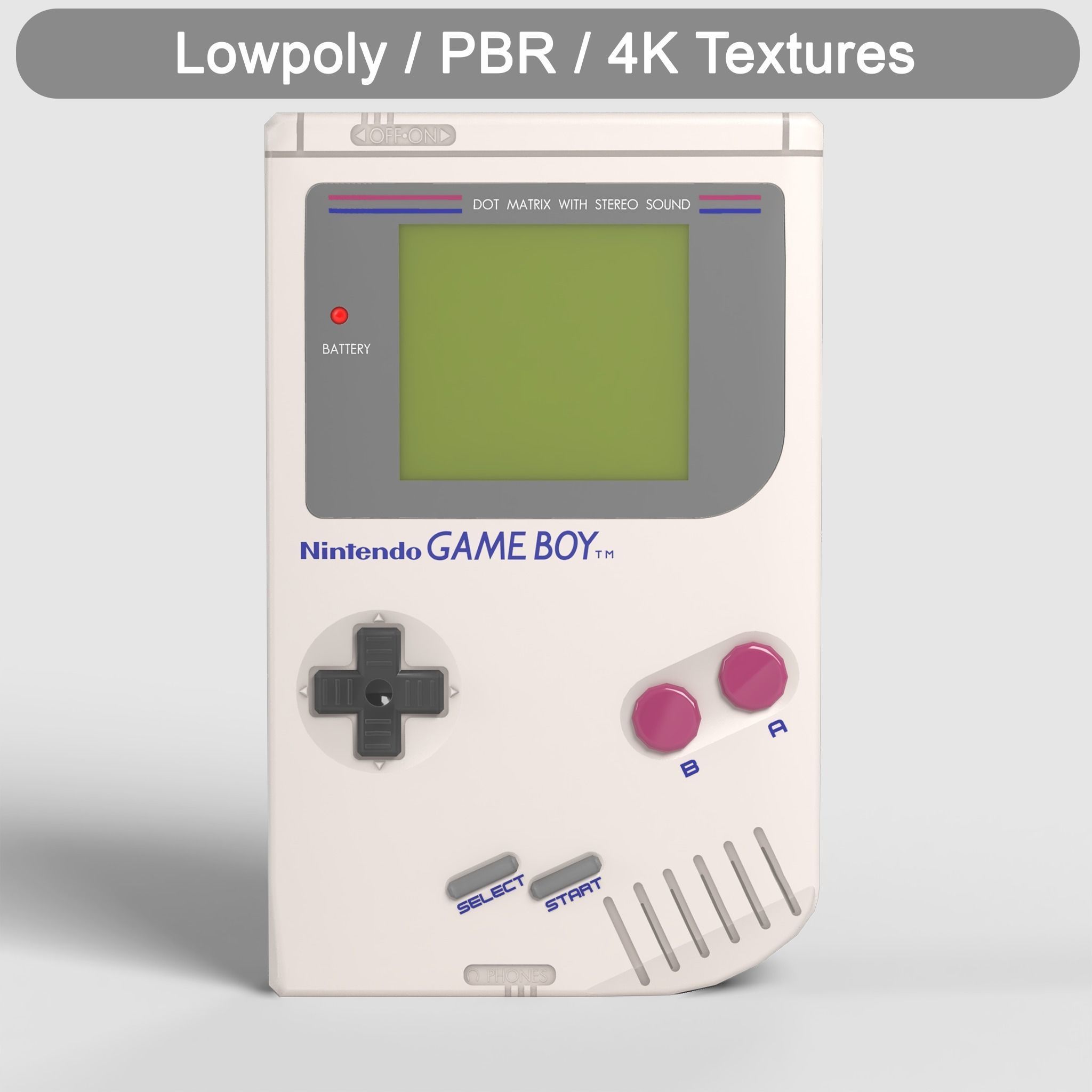3D model Gameboy Lowpoly - PBR - 4K Textures - 3D Model - High-quality ...