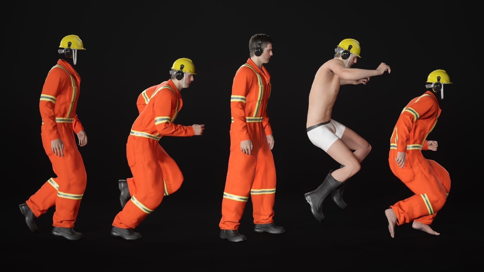 3D model Miner-Worker - Modular - Rigged VR / AR / low-poly rigged ...