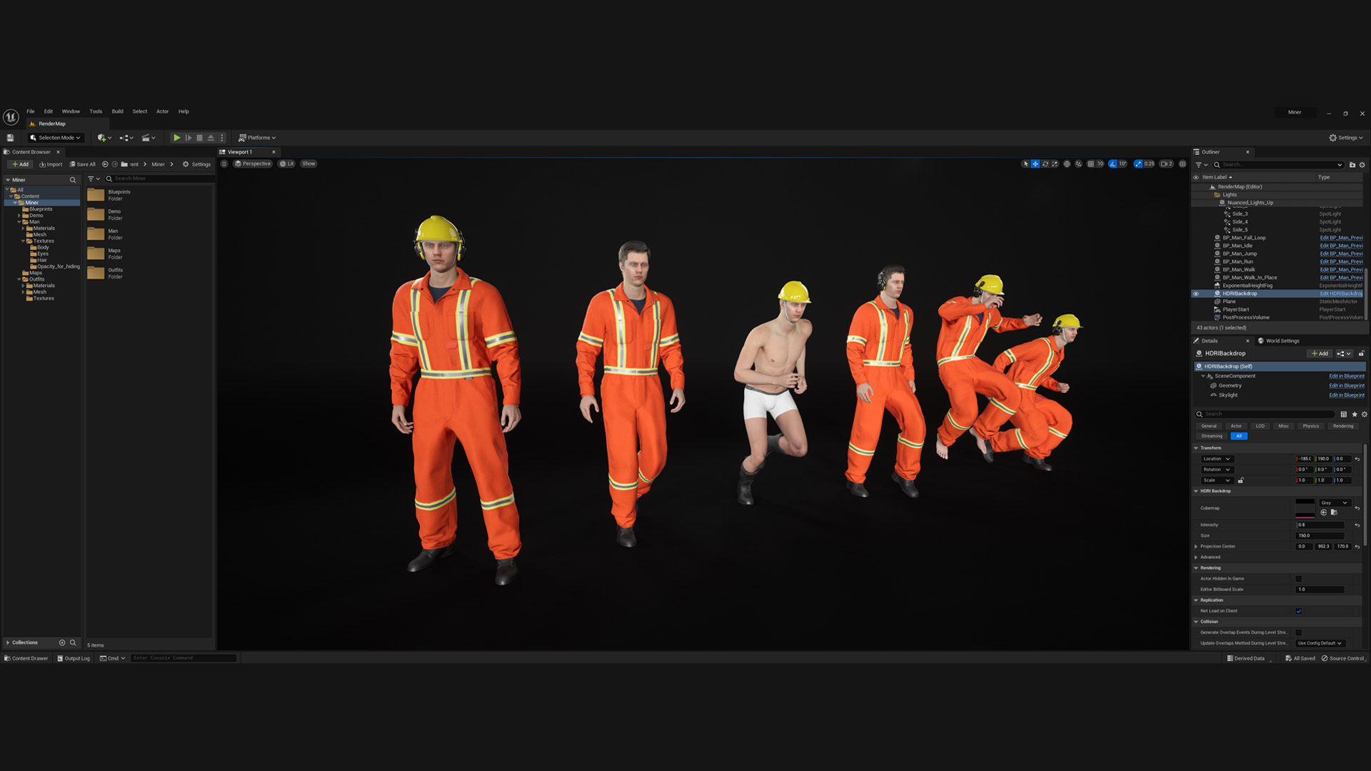3D model Miner-Worker - Modular - Rigged VR / AR / low-poly rigged animated | CGTrader