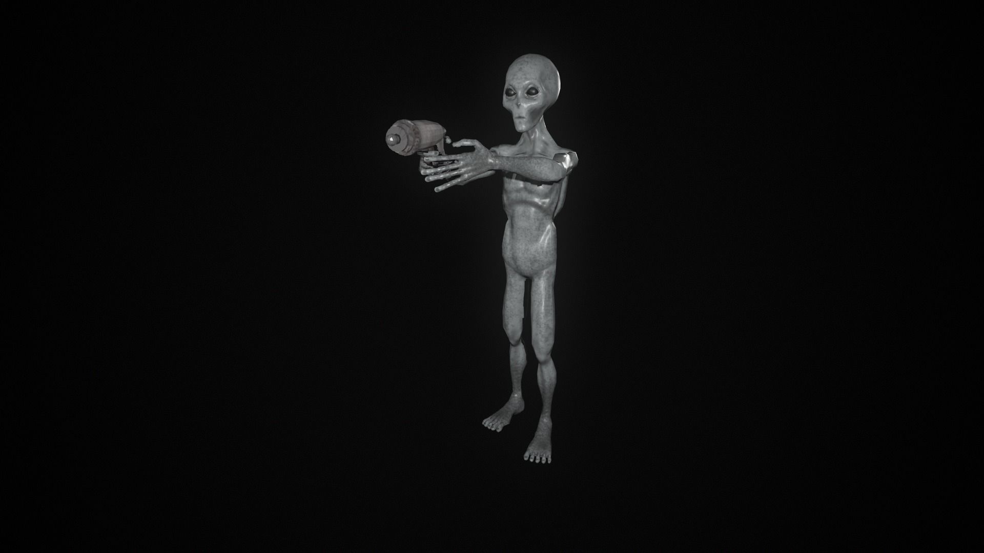 3D model Space Alien UFO Sci-fi character Rigged VR / AR / low-poly ...