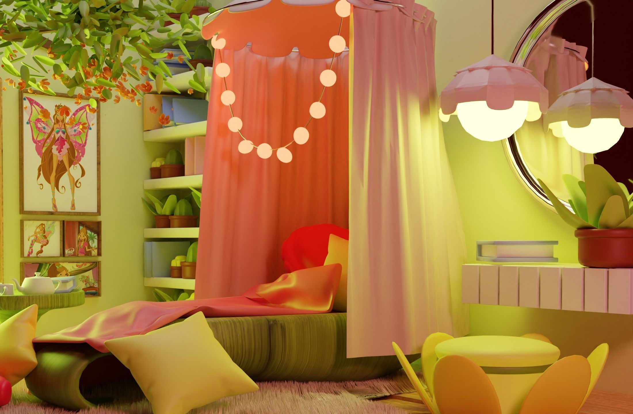 Interior design Floras room from Winx 3D model | CGTrader