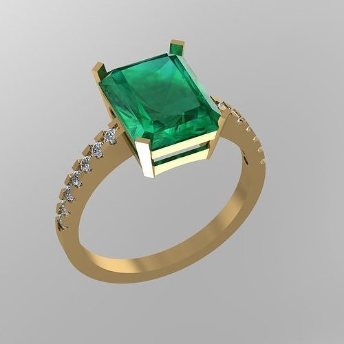 Emerald Ring 3D print model 3D model 3D printable | CGTrader