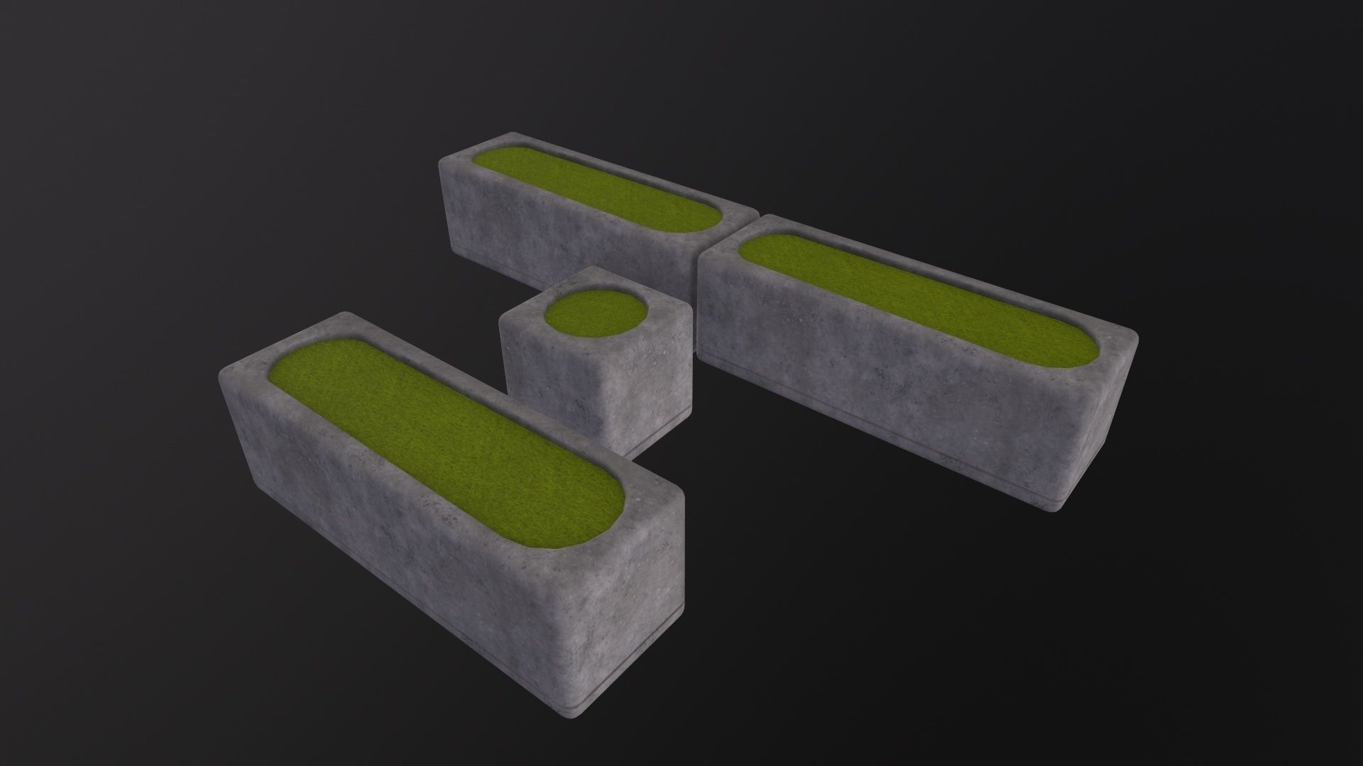 3D model Concrete Grass Blocks 3D Model VR / AR / low-poly | CGTrader