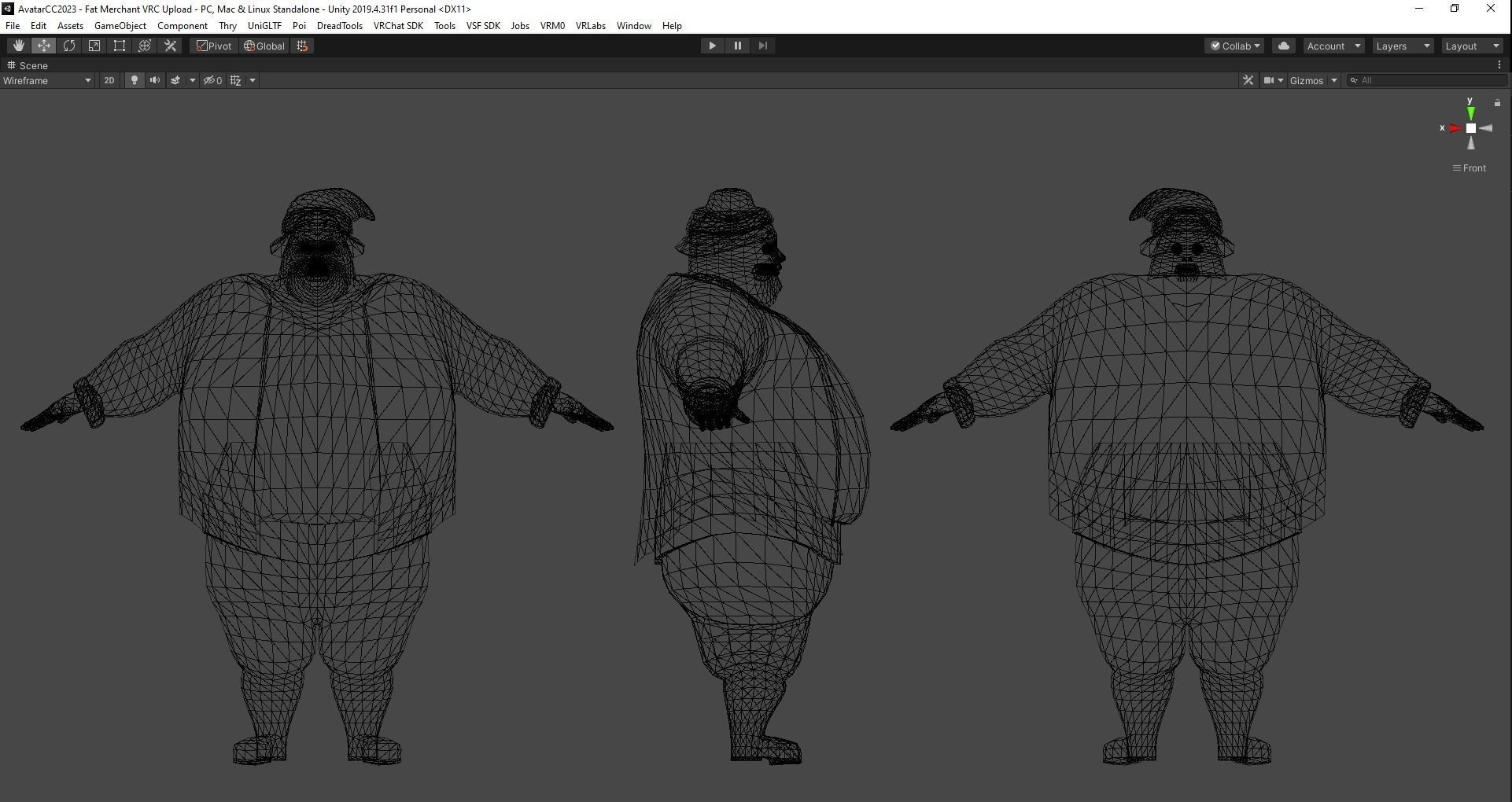 3D model Fat Merchant Unity NPC and VRChat Avatar VR / AR / low-poly ...