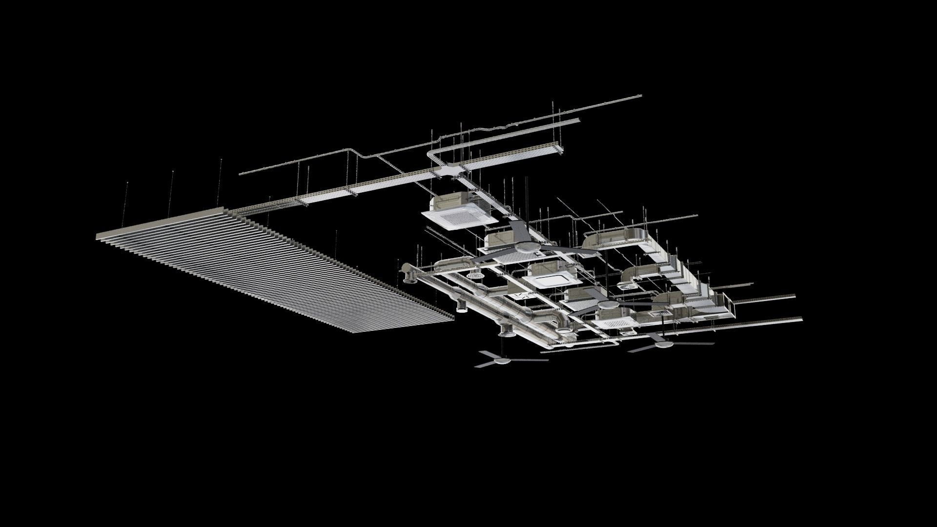 Ceiling Pipes 3D model | CGTrader