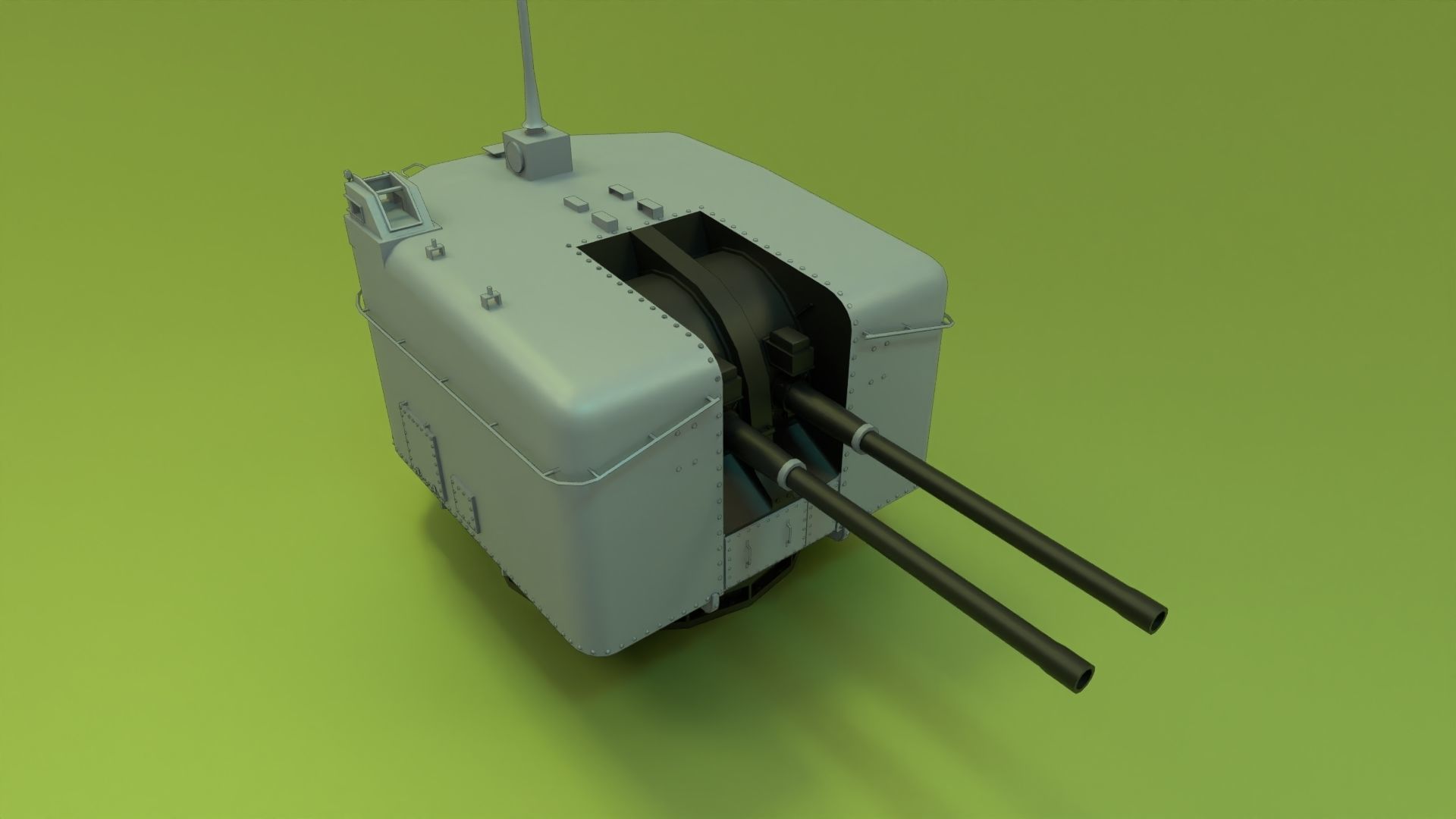 3D model Twin gun Mark6 Turret VR / AR / low-poly | CGTrader