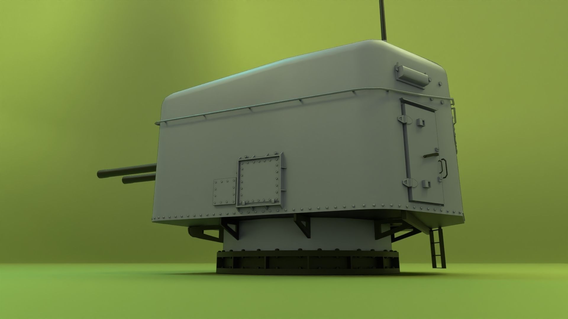 3D model Twin gun Mark6 Turret VR / AR / low-poly | CGTrader