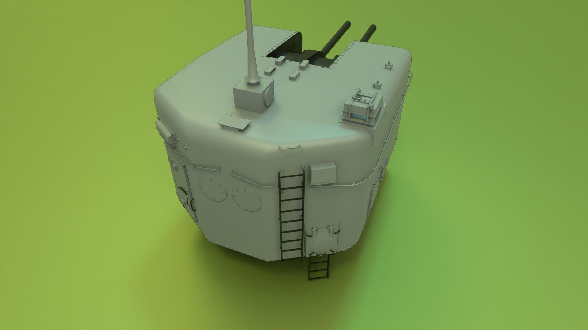 3D model Twin gun Mark6 Turret VR / AR / low-poly | CGTrader