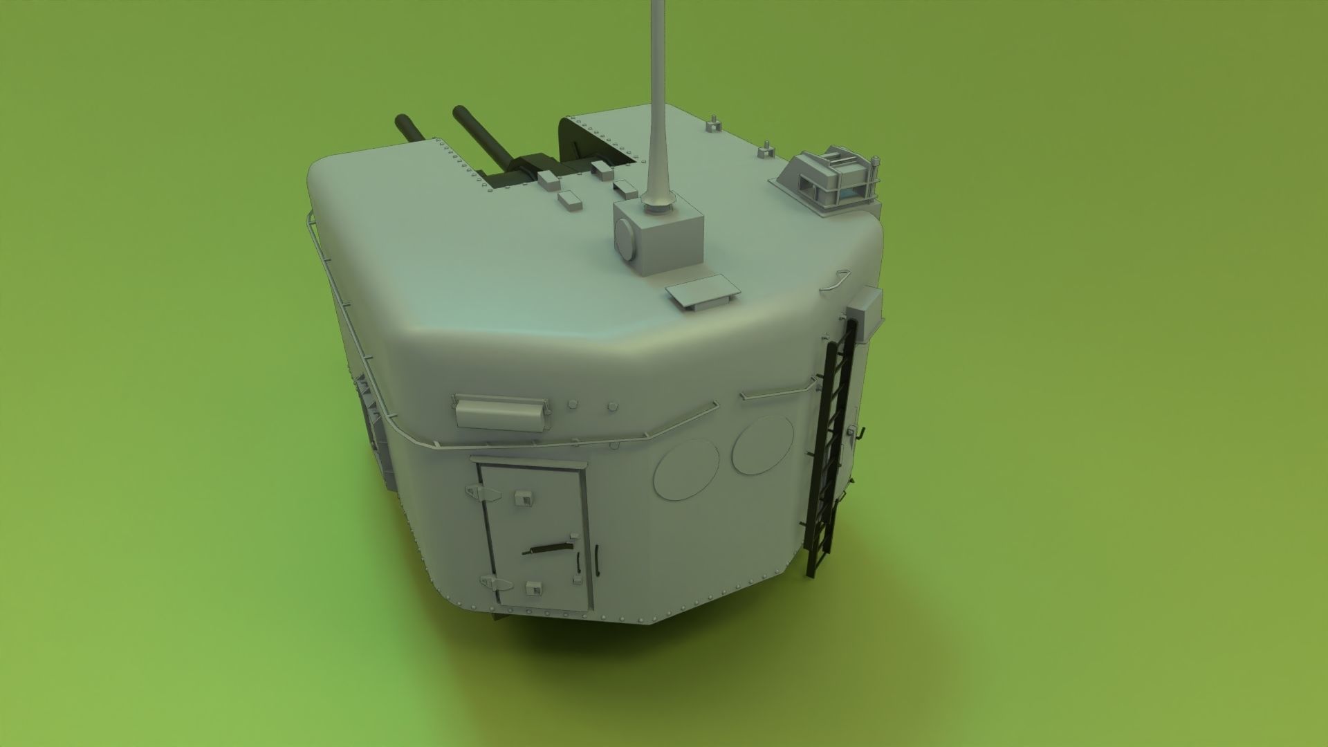 3D model Twin gun Mark6 Turret VR / AR / low-poly | CGTrader