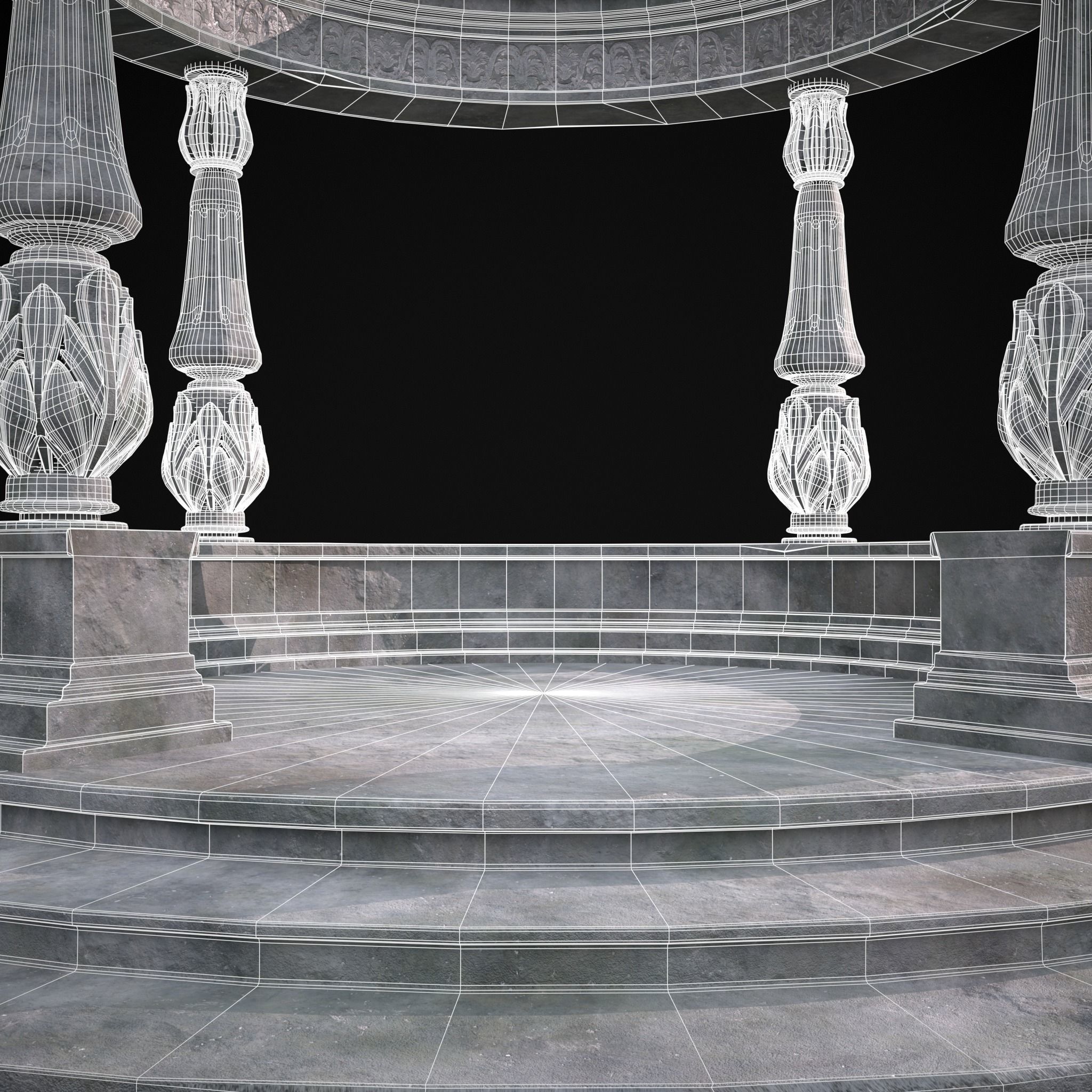 3D model Pavillion Cresent Opening VR / AR / low-poly | CGTrader