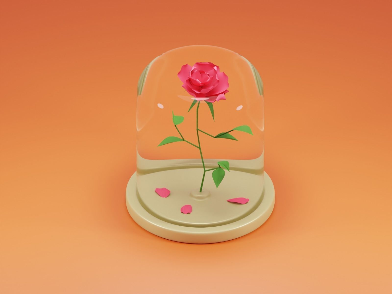 3D model LOW POLY-ROSE IN GLASS VR / AR / low-poly | CGTrader