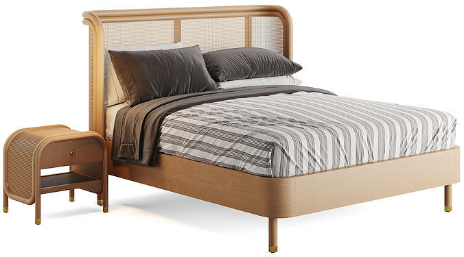 HEATHERFIELD RATTAN BED 3D model | CGTrader