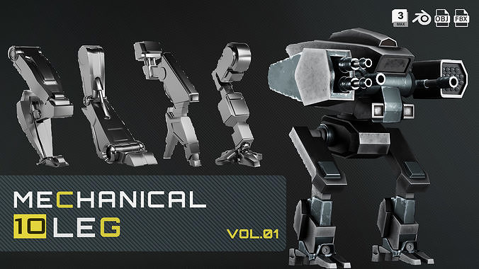 3D model 10 MECHANICAL LEG VOL 01 VR / AR / low-poly | CGTrader