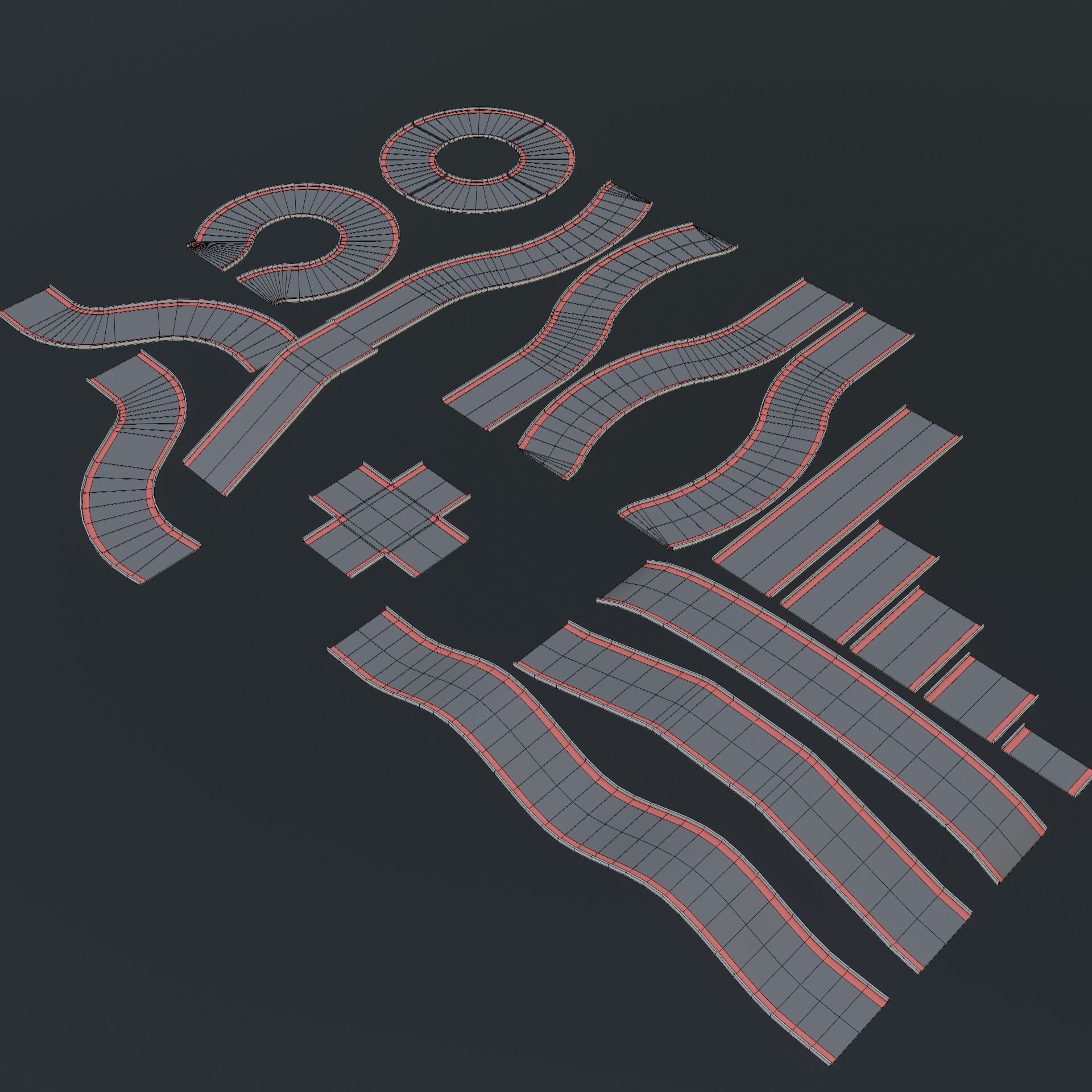 3D model Race Track Parts - Low Poly VR / AR / low-poly | CGTrader