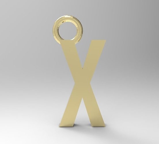 ALPHABET LATTER X PENDANT 3D model 3D printable | CGTrader