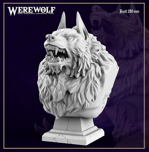 Werewolf Bust 3D model 3D printable | CGTrader