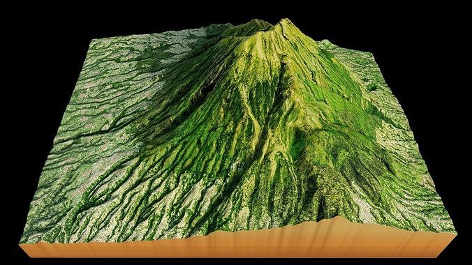 Mount Merbabu 3d Terrain model 3D model | CGTrader