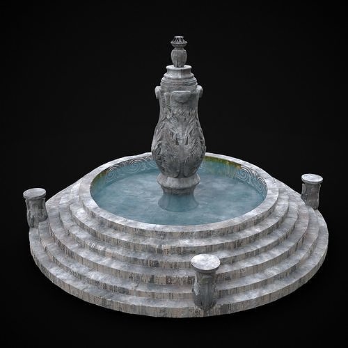 3D model Floral Water Fountain VR / AR / low-poly | CGTrader