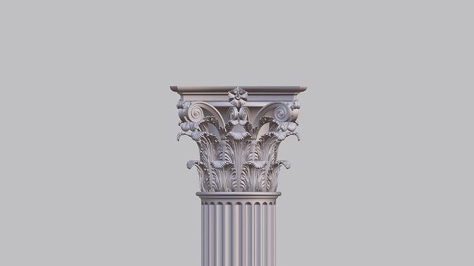 corinthian column 3D model 3D printable | CGTrader