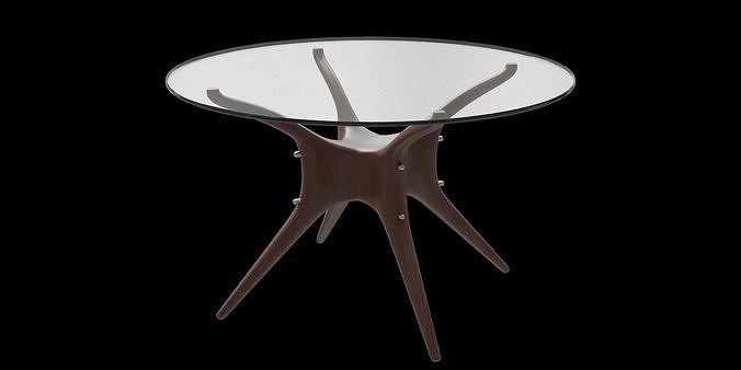 3D model Walnut Round Dining Table VR / AR / low-poly | CGTrader
