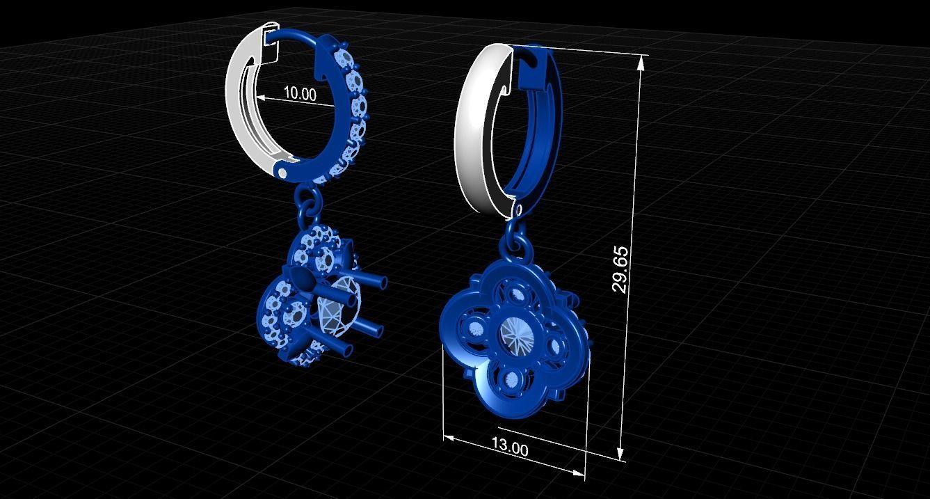 Hoop earrings 3dmodel 3D model 3D printable | CGTrader