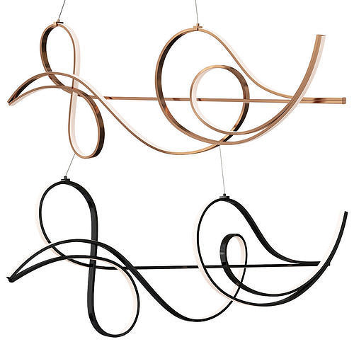 Wave LED Pendant Light 3D model | CGTrader