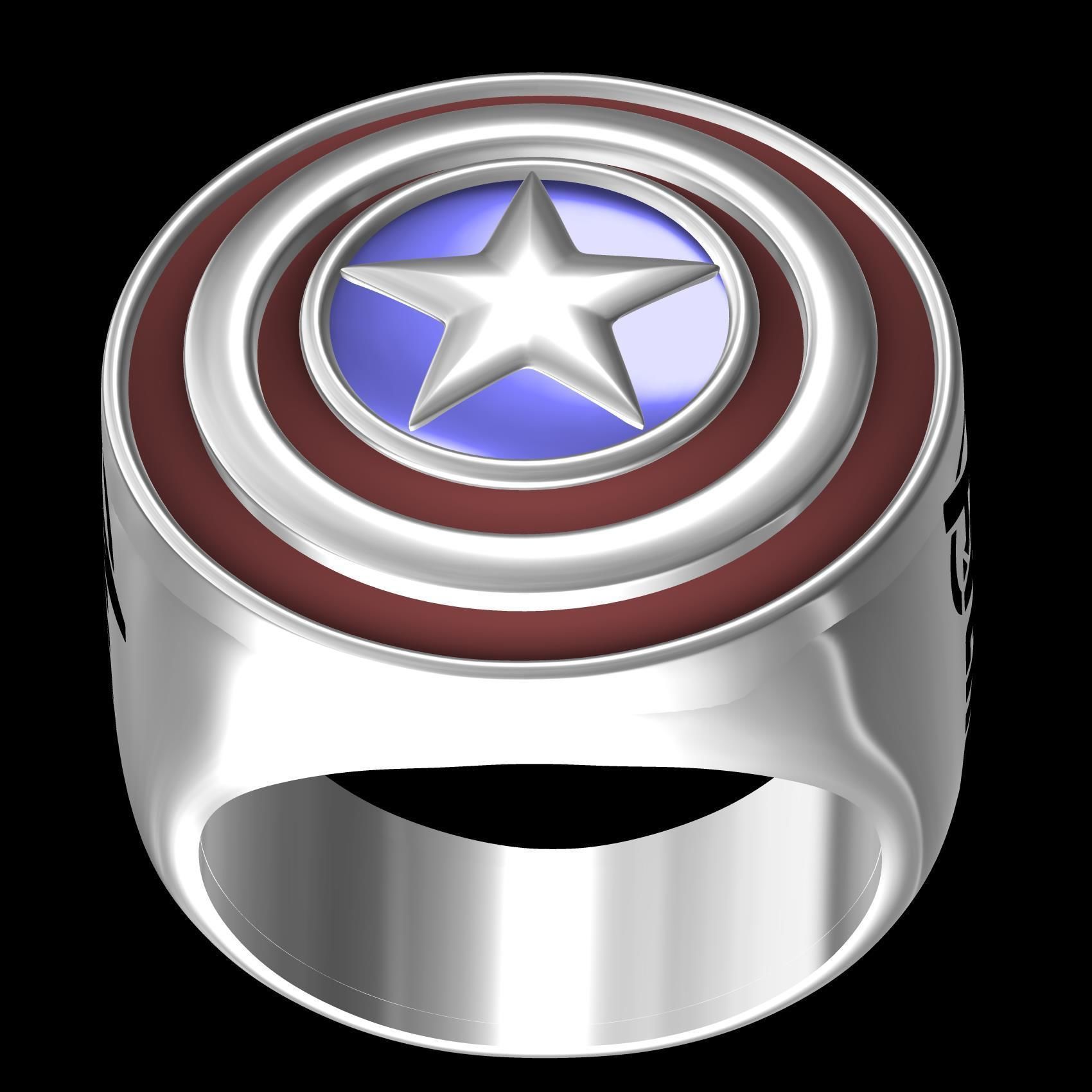 The Avengers Theme Round Signet Ring 3D model 3D printable | CGTrader