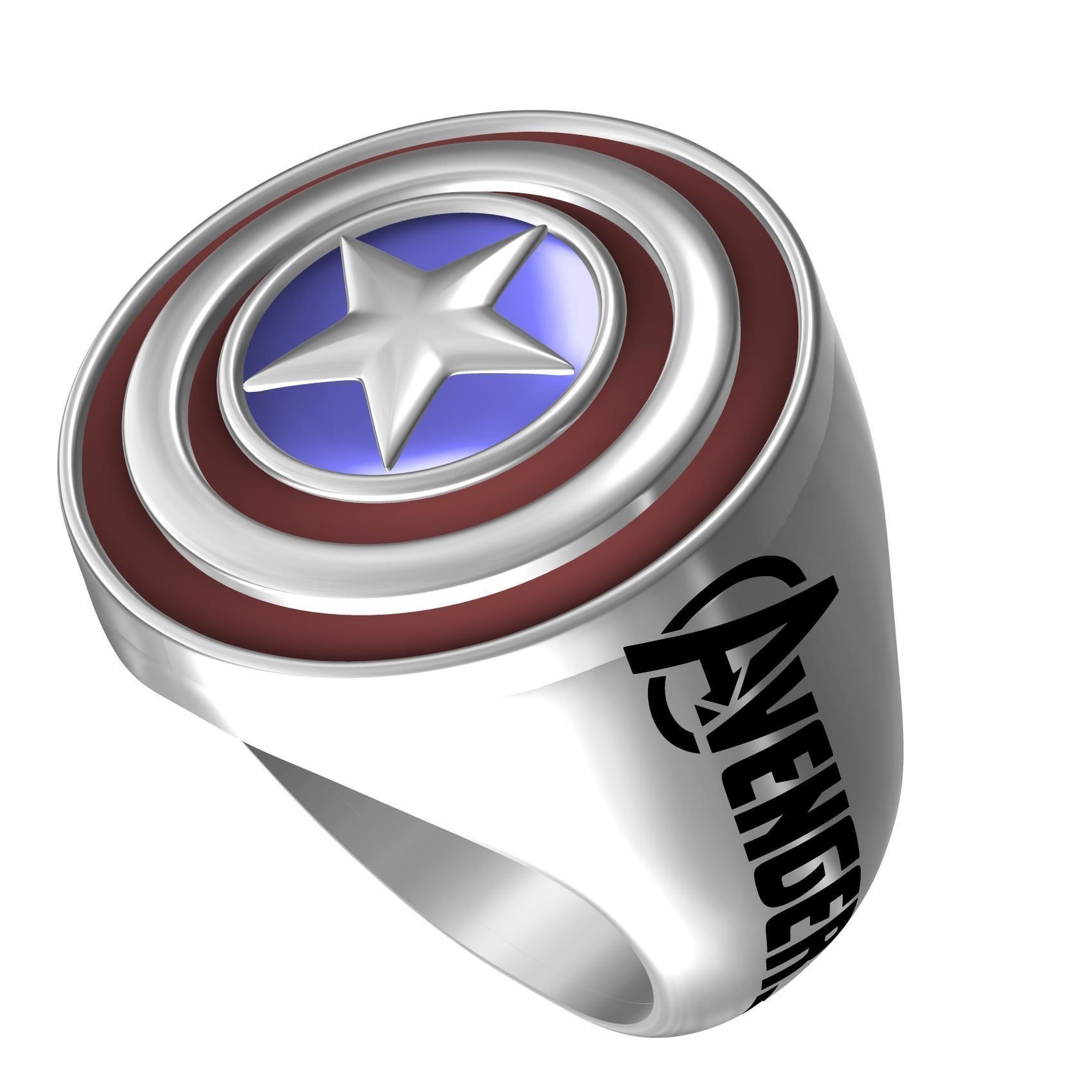 The Avengers Theme Round Signet Ring 3D model 3D printable | CGTrader