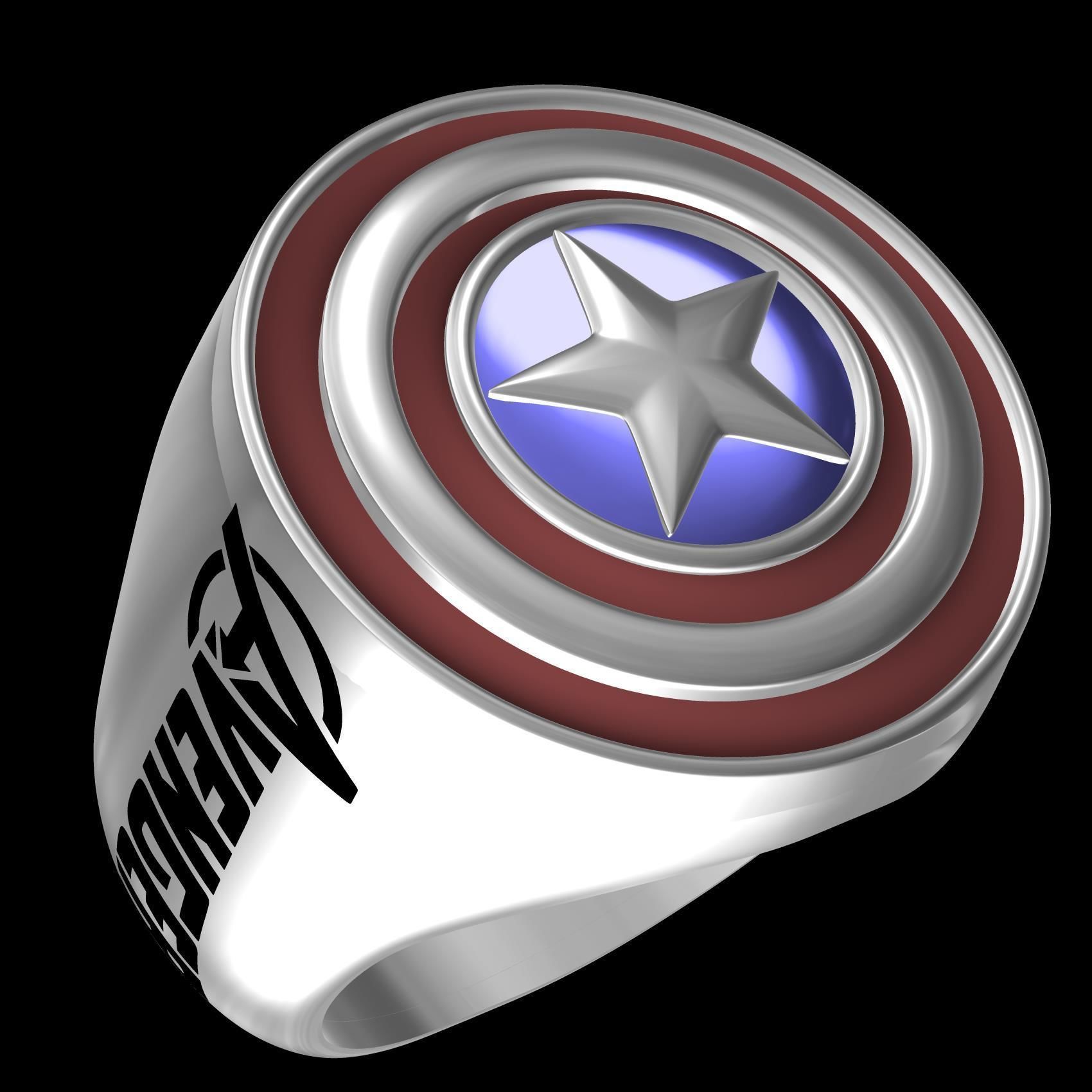 The Avengers Theme Round Signet Ring 3D model 3D printable | CGTrader