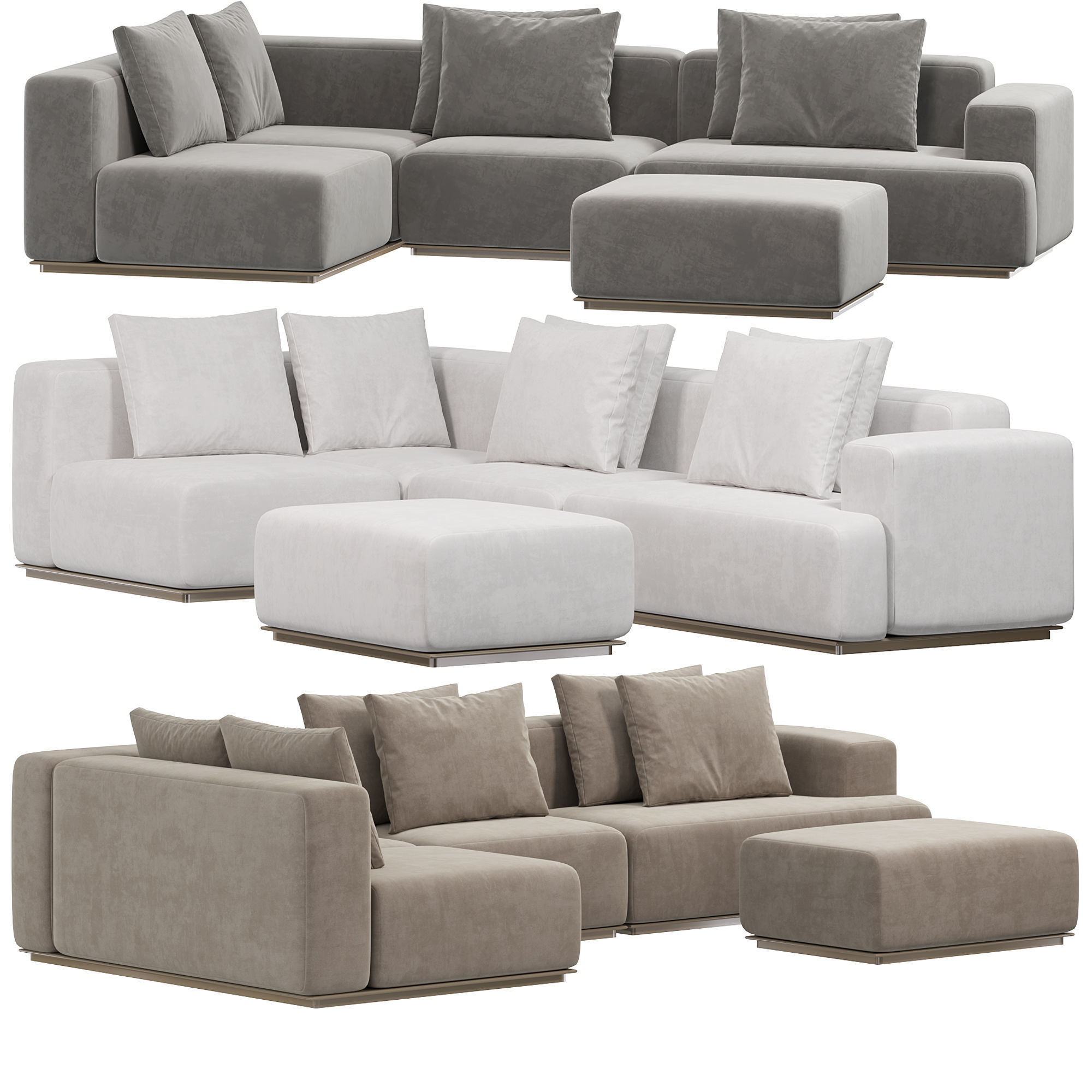 ZEPPELIN SOFA BY ADAM COURT 3D model | CGTrader