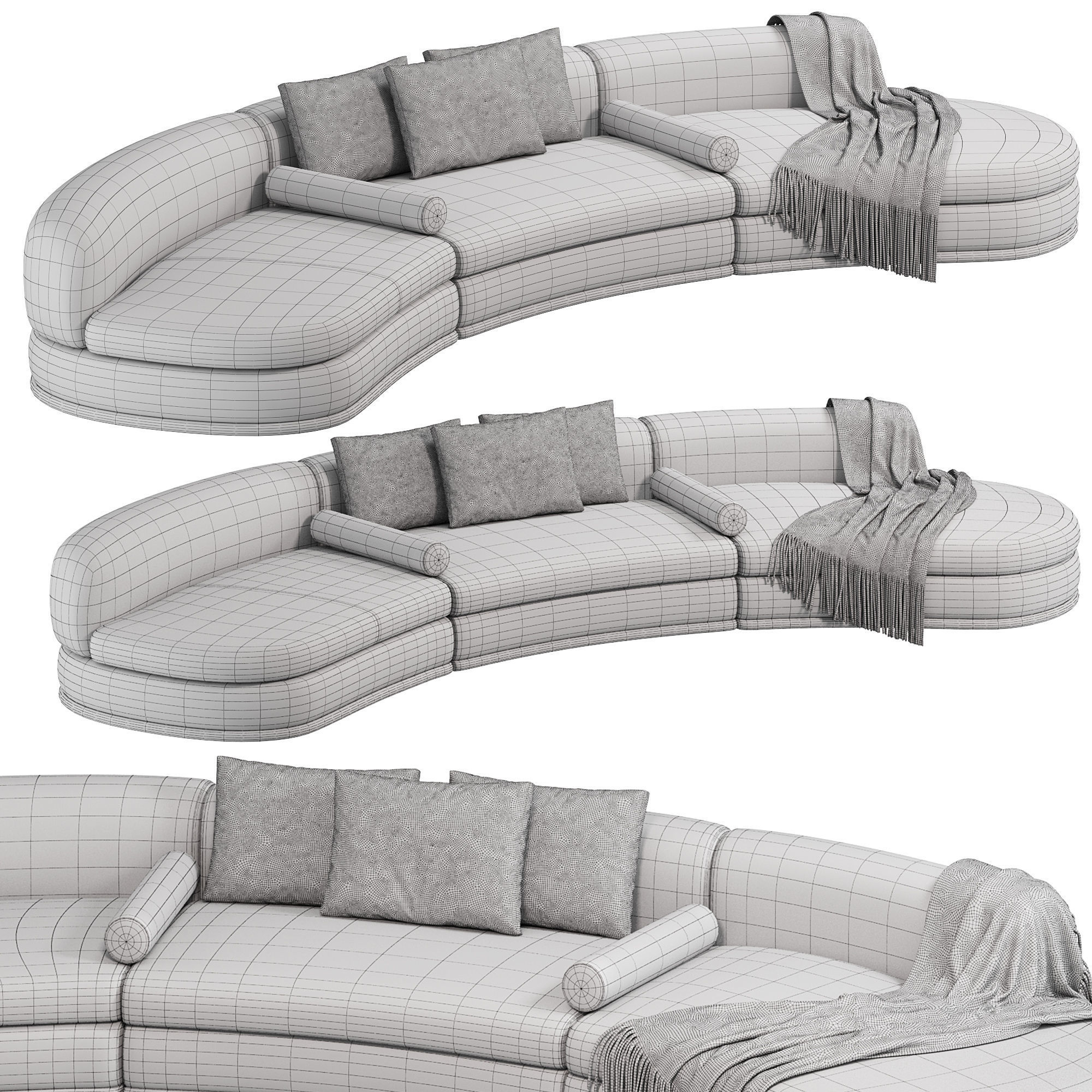 Piaf Sofa by Baxter 3D model | CGTrader
