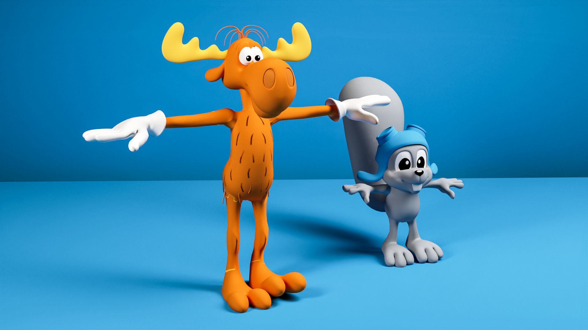 Rocky and Bullwinkle Rigged 3D model rigged | CGTrader