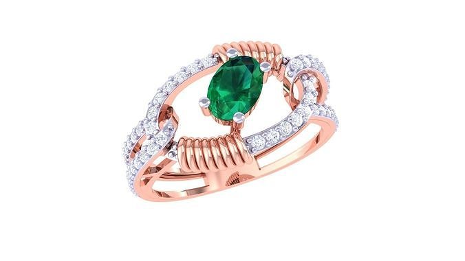 Wire Coil High Jewelry Cocktail Ring 3dm stl obj mtl glb gltf 3D model ...