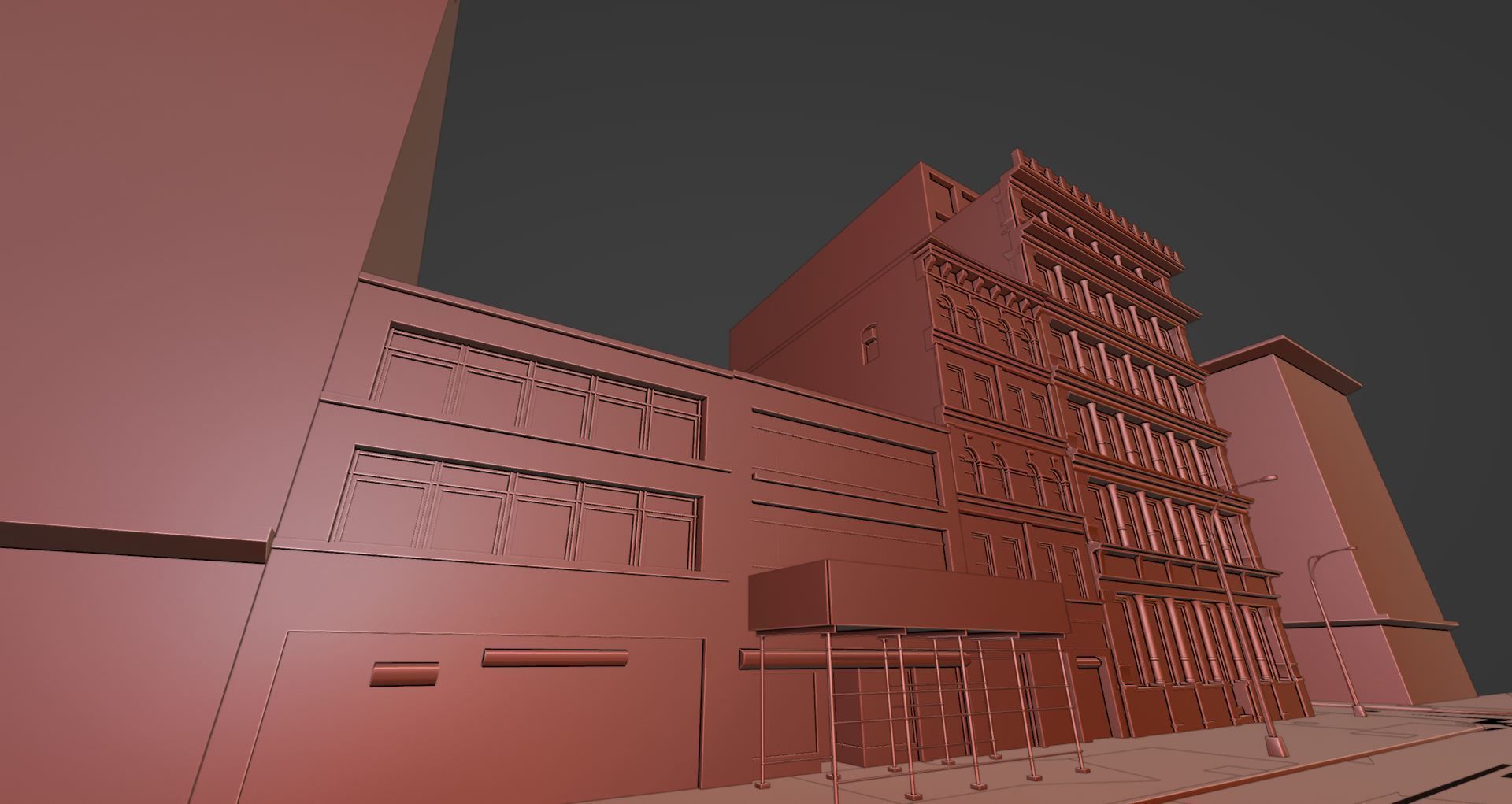 3D model Manhattan Modular City Block 358 Broadway Street VR / AR / low ...