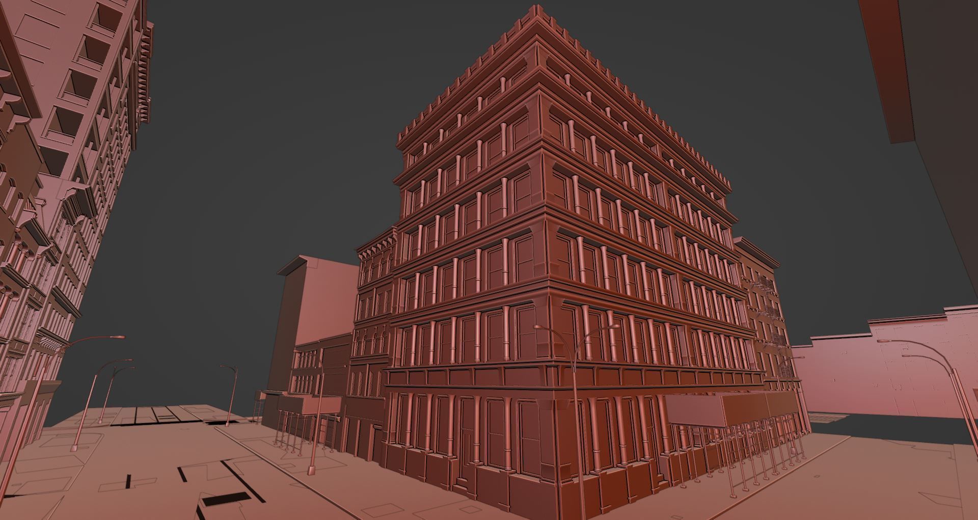 3D model Manhattan Modular City Block 358 Broadway Street VR / AR / low ...