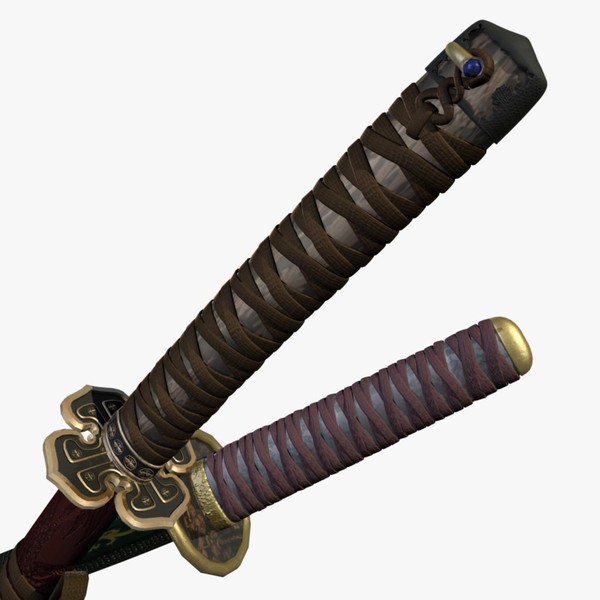 Katanas sheathed 3D Model OBJ FBX MA MB | CGTrader.com