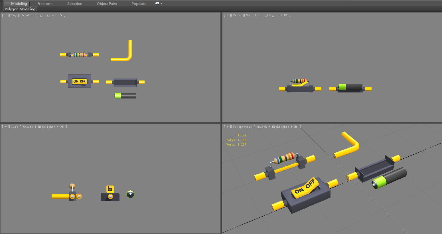 3D model Cartoon electric circuits - Scientific experiments VR / AR ...