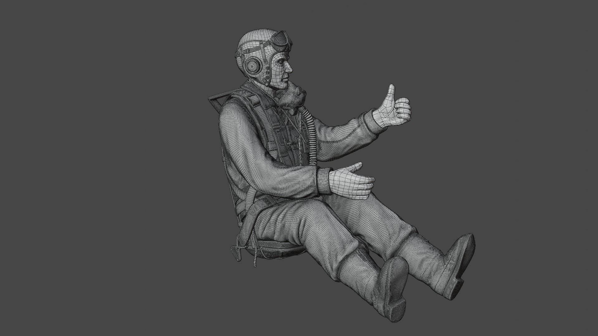 US WWII Fighter Pilot 3D model 3D printable | CGTrader