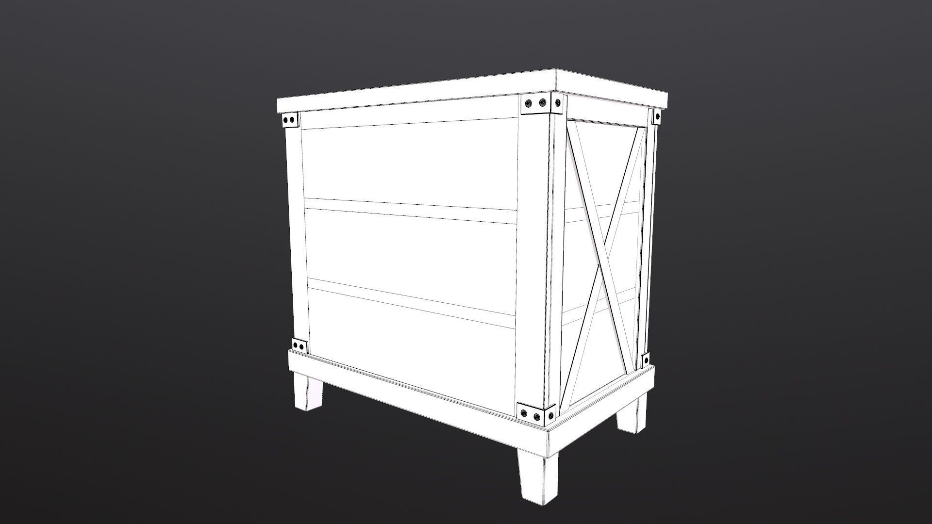 Wooden drawer 3D model | CGTrader