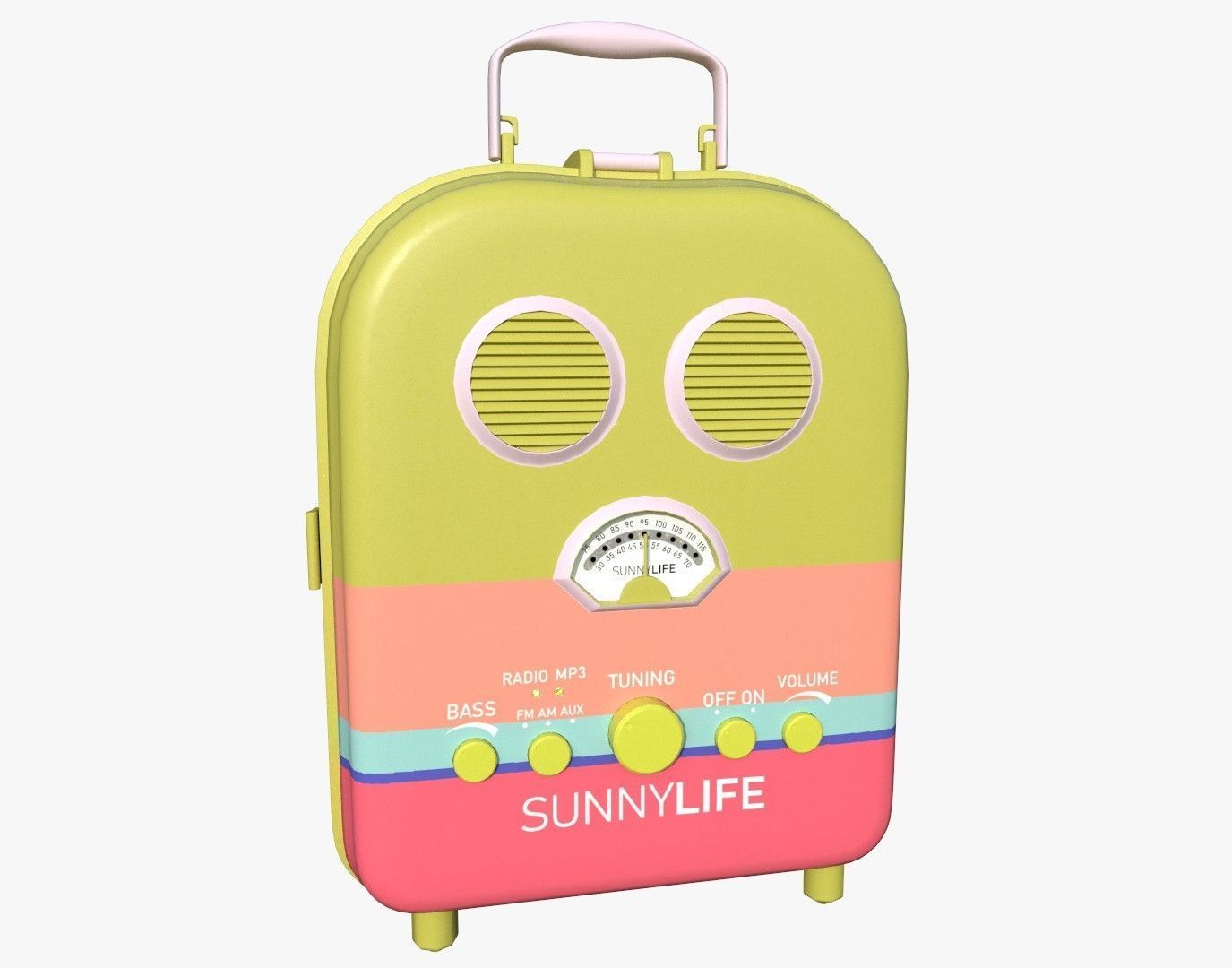 Cartoon Style Stylized Radio Sunnylife Radio Yellow Edition 3D model ...