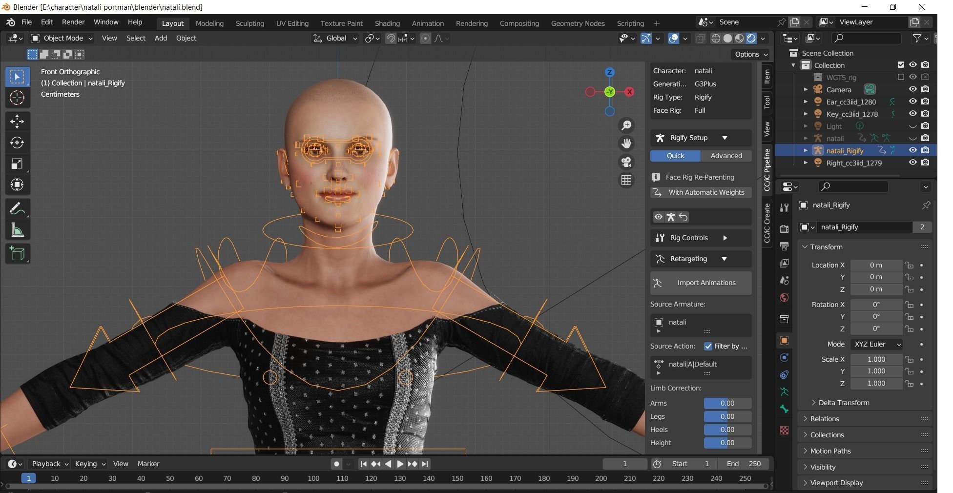 3D model Natalie Portman Rigged animated 2500 Free animations tutorial VR / AR / low-poly | CGTrader