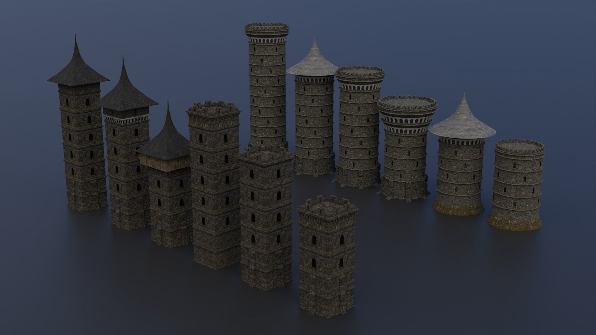 3D model Modular Castle Towers VR / AR / low-poly | CGTrader