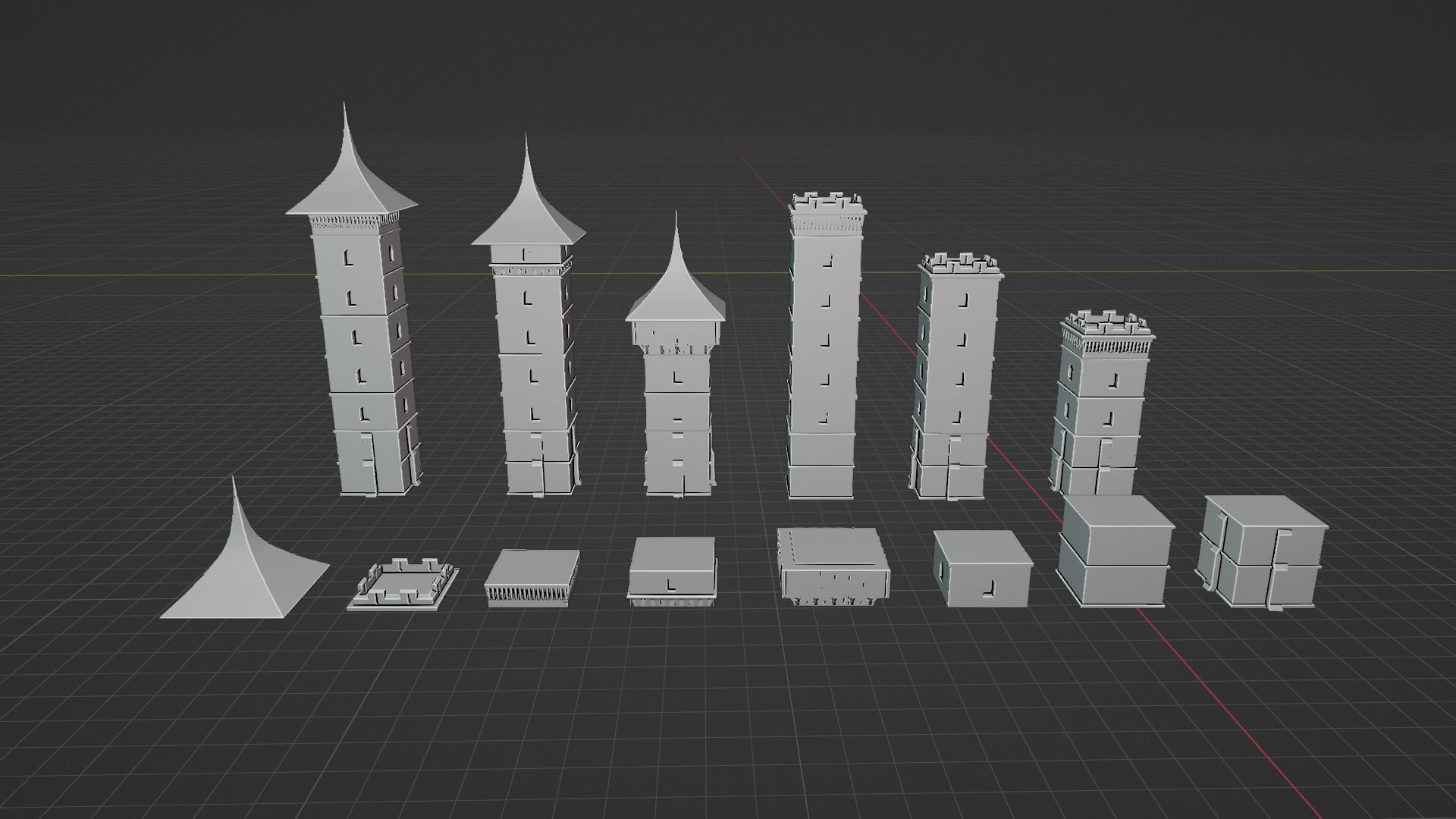 3D model Modular Castle Towers VR / AR / low-poly | CGTrader