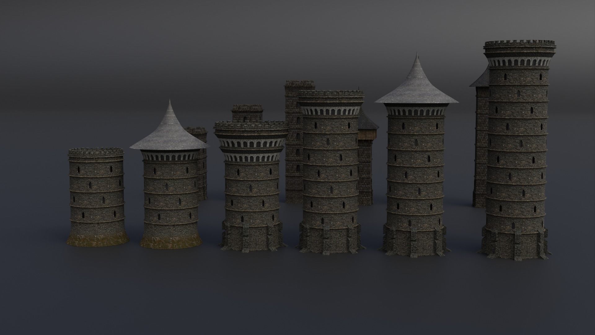 3D model Modular Castle Towers VR / AR / low-poly | CGTrader