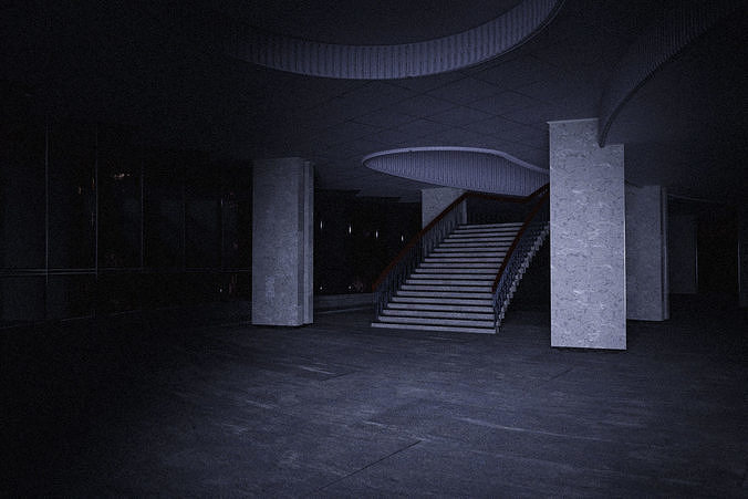 Liminal Space Soviet Circus brutalism architecture scene 3D model ...