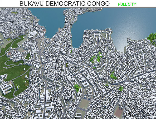 3D model Bukavu Democratic Congo 15km VR / AR / low-poly | CGTrader