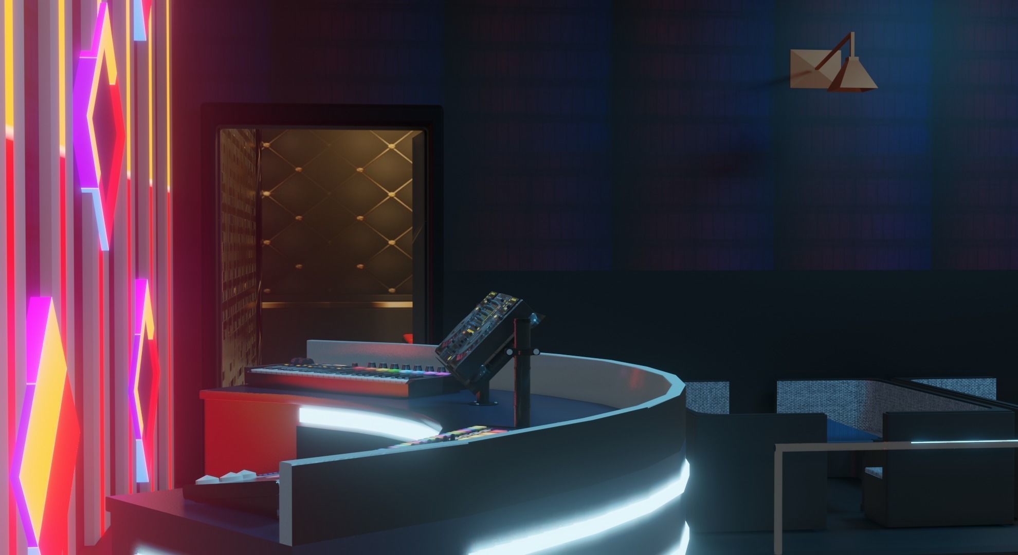 3D model Night club environment with interior - Lowpoly VR / AR / low ...