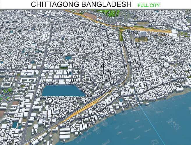 3D model Chittagong Bangladesh 30km VR / AR / low-poly | CGTrader